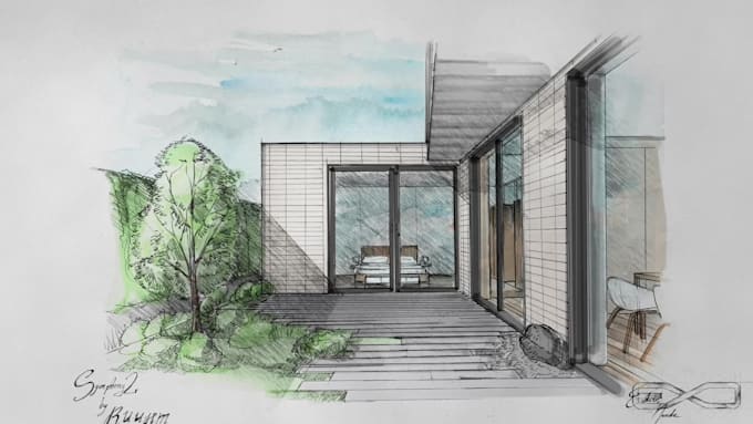 Make artist impression drawing for your architecture project by Edwinan ...