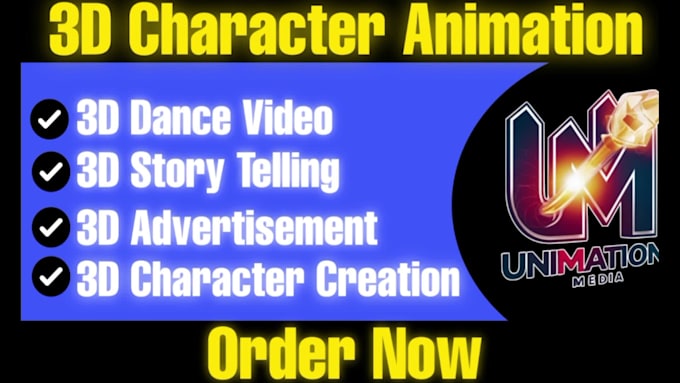 Create stunning 3d animations for your project by Unimationmedia1 | Fiverr
