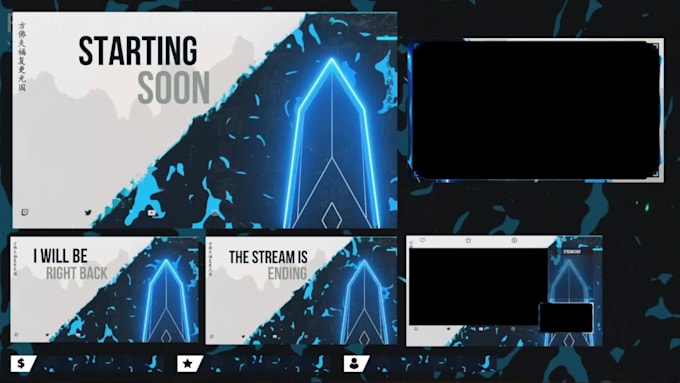 Design custom animated twitch overlay, screen, panels, facecam and ...