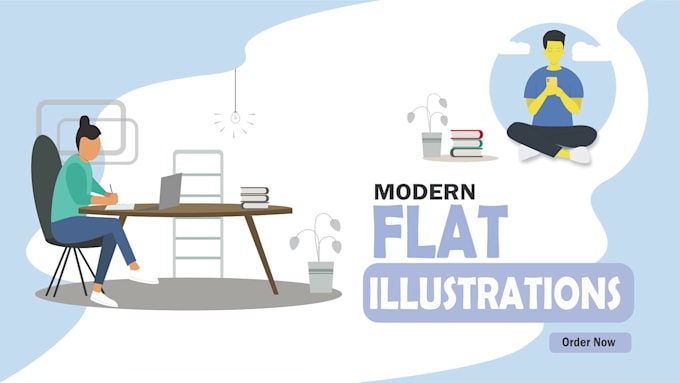 Create modern flat web illustrations by Devinda_t | Fiverr
