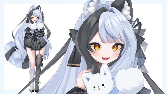 Draw and rig live 2d vtuber model rigging, anime pngtuber veadotube ...