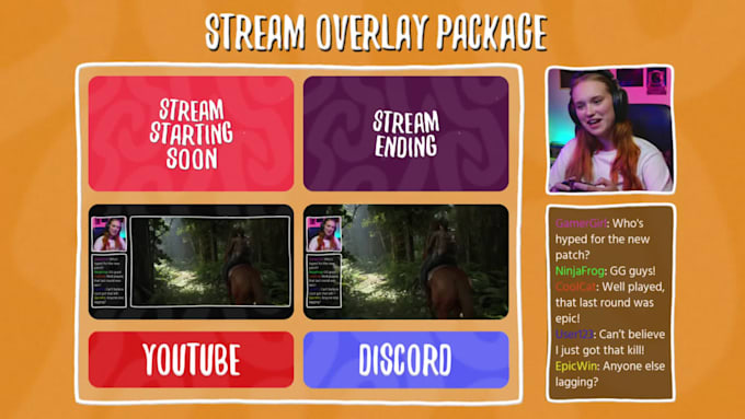 Create a beautiful stream overlay package by Piergi5 | Fiverr