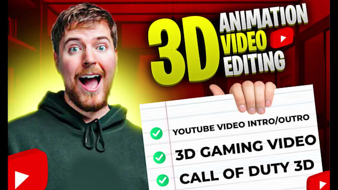 Create 3d animation youtube intro,outro and more by Fawadkhan744 | Fiverr