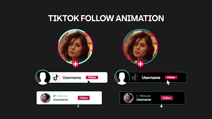 Design tiktok follow animations subscribe buttons by Streamguru | Fiverr