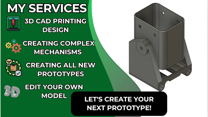Create cad stl file model prototype for 3d printing on a 3d printer by ...