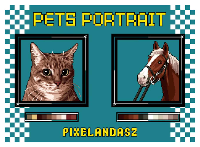 Create pixel art portrait of your pet only 24 hours by Pixelandasz | Fiverr