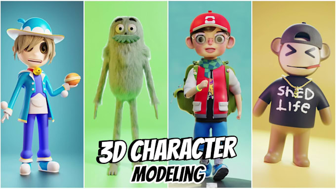 Create a cute stylized 3d character model in blender by Kdstudioindia ...