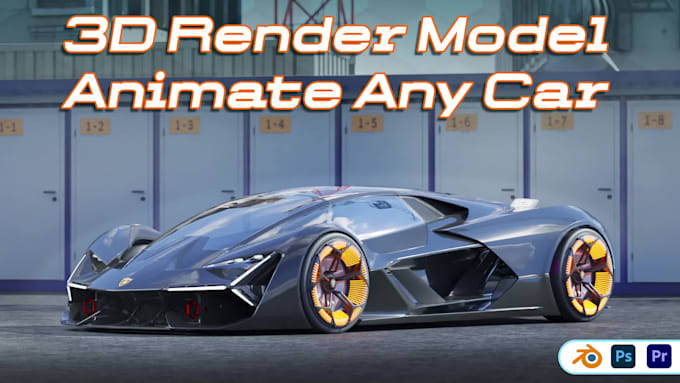 Modella 3d la tua auto, rendering 3d e animazione 3d