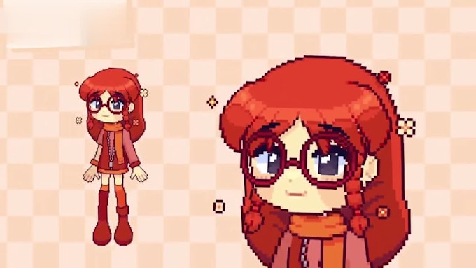 Dibujar modelo de píxeles de vtuber, rigging de vtuber en live2d, gif ...