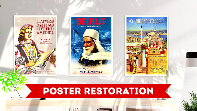 Do retro poster restoration by Maxtusken | Fiverr