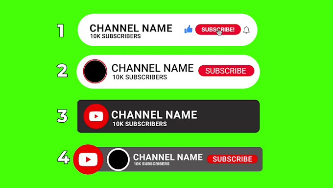 Make like, subscribe and bell notification popup animation for youtube ...