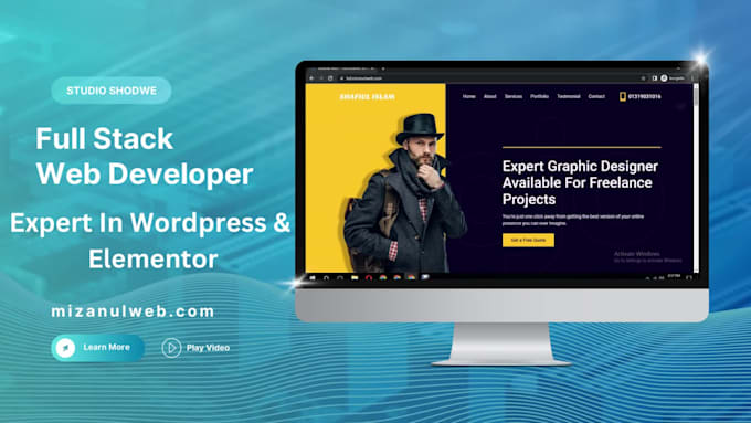 Create responsive personal portfolio wordpress website by Mizanulwebd ...