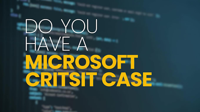 Be your dedicated microsoft critsit manager for rapid issue resolution ...