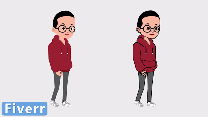 Animate cartoon character loop gif by Volca123 | Fiverr