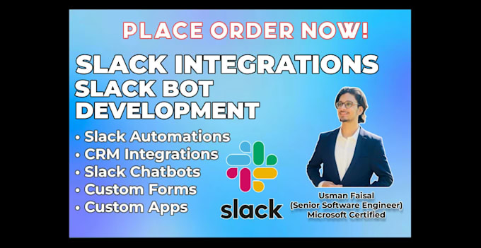 Create slack integration api or slack bot custom slash commands by Usmanf99 | Fiverr
