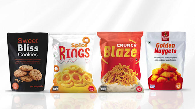 Design premium chips, snacks, and stand up pouch packaging that sells ...