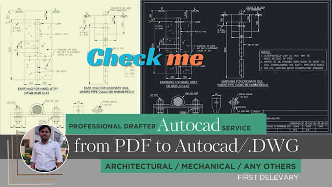 Convert pdf to auto cad drawing for architect, mechanical by Subhajit1991 | Fiverr