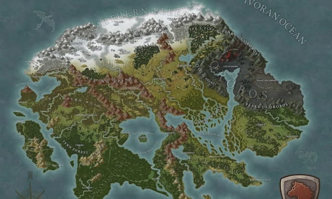 Do fantasy world map illustration dnd campaign rpg book novel map ...