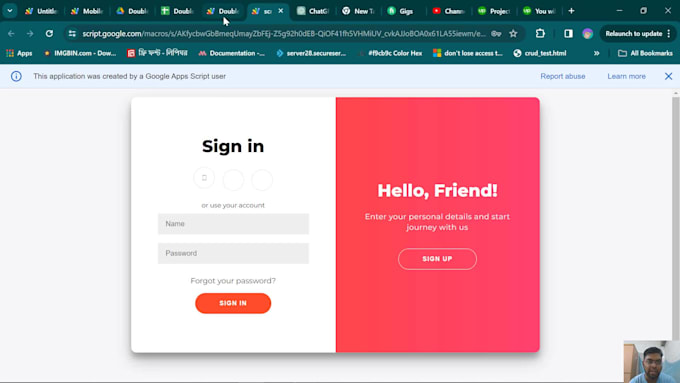 Create login system with google apps script and spreadsheet is database by Hasan_engr | Fiverr