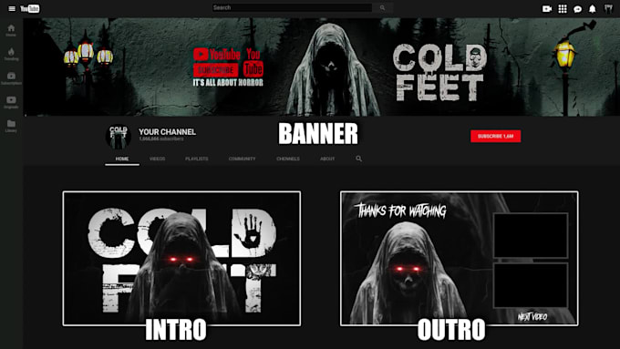 Create horror scary creepy intro,outro,banner for your channel youtube by Hanoutalik | Fiverr