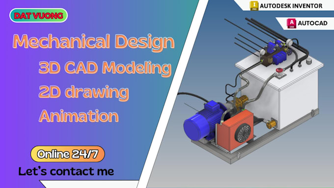 Design 3d cad, drawing, product design with inventor by Nguyendatv213 ...