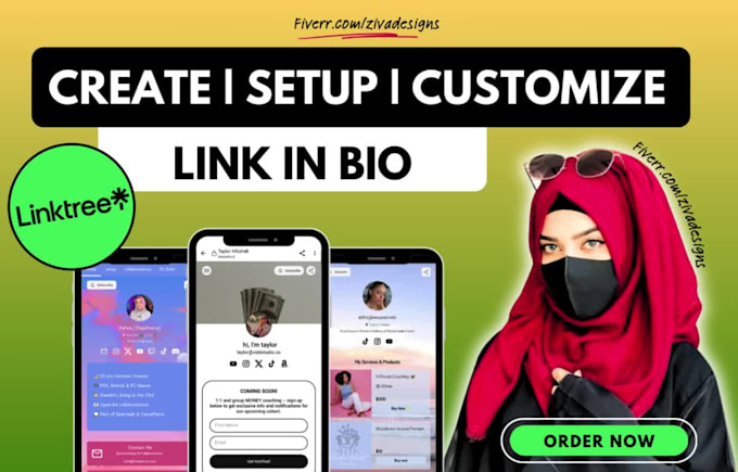 Create, setup linktree or beacons link in bio landing page by Zivadesigns | Fiverr