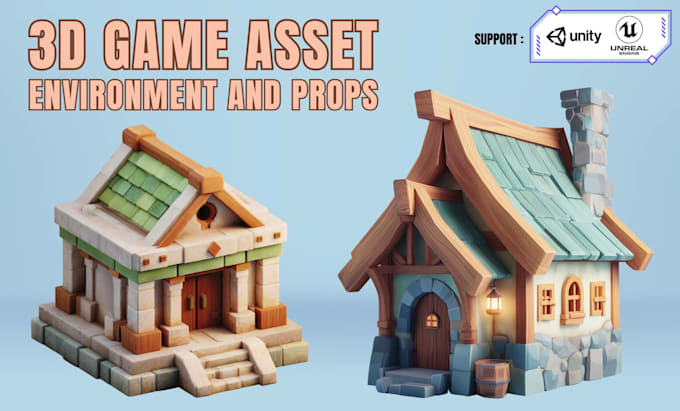 Create low poly 3d game assets, buildings, and props for unity and ue ...