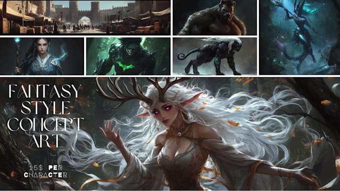 Create fantasy and concept based characters for game art by Aby_art | Fiverr