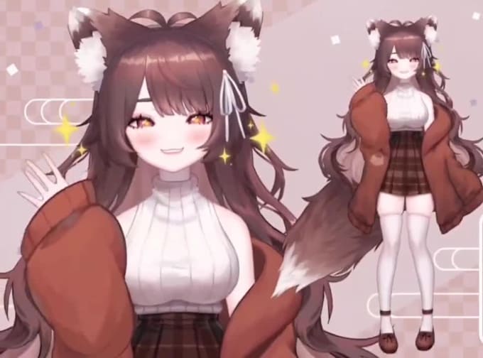 Draw and rig live2d vtuber model, 2d vtuber model, 2d vtuber avatar ...