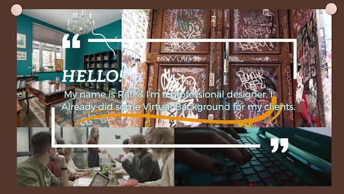 Design google meet and zoom virtual background with your business logo ...