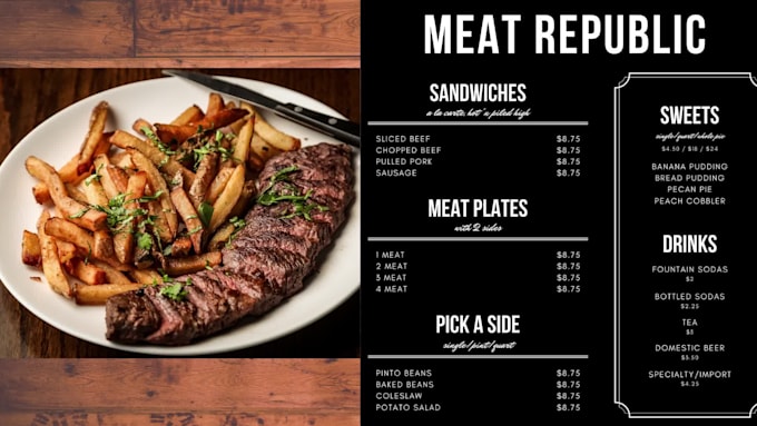 Design awesome elegant menu creative modern minimalist bar food menu ...