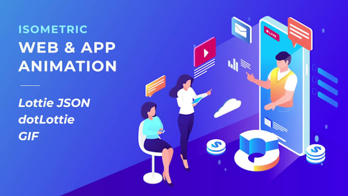 Make Lottie Json Svg Animation From Isometric Design For Website Or Mobile App By Dripdrop99