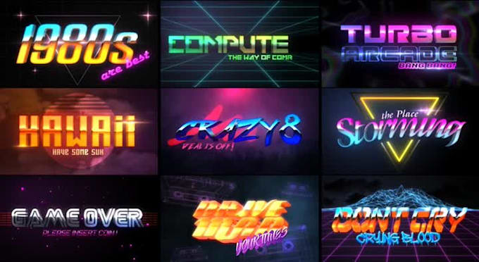 Create a 80s vhs retro vintage intro animation video of your text, logo ...