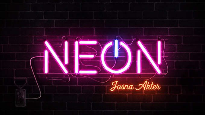 Make 3d custom neon light intro text or logo animation by Josna_akter ...