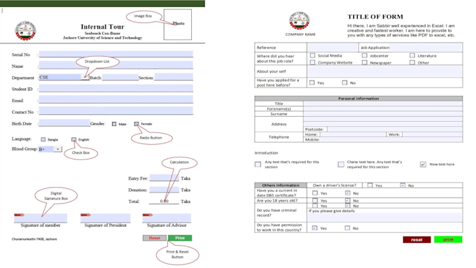 Create dynamic fillable pdf form with javascript by Sabbircse17 | Fiverr