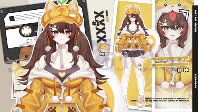 Design 2d vtuber model, live 2d cute female vtuber model and vtuber rigging