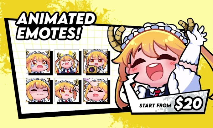 Create a cute chibi animated emotes for twitch and discord by ...
