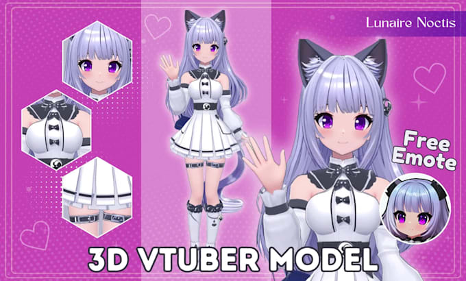 Create 3d character models for vtuber, vroid, vrchat, 3d rigging and ...