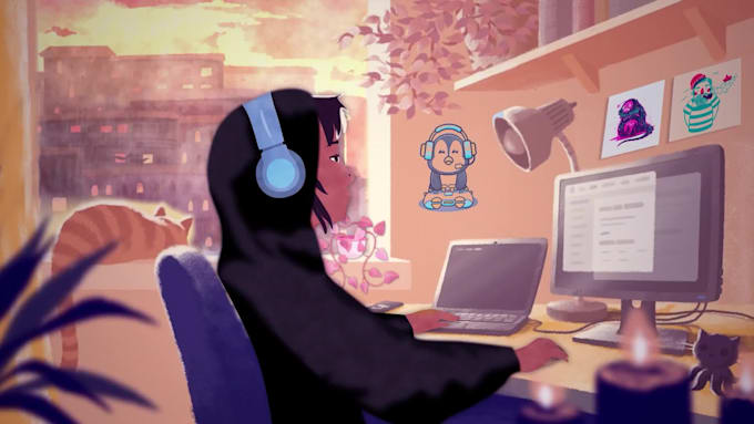 Create lofi loop animation and lofi animated gif for you by ...