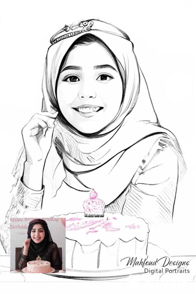 Draw beautiful digital portraits perfect for gifts by Mahfouddesigns ...