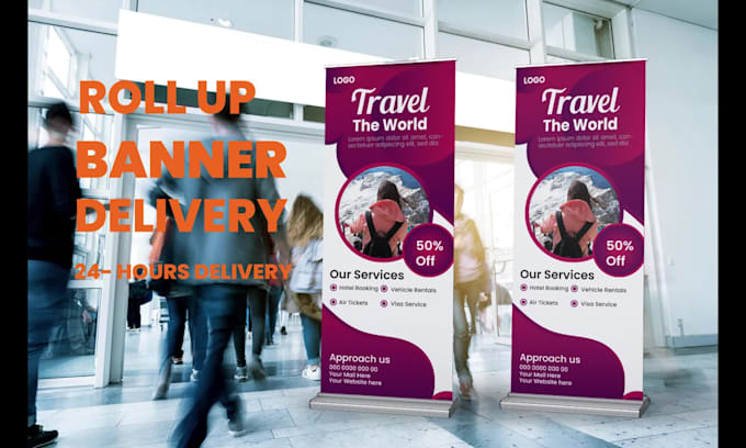 Design roll up banner, retractable banner, pull up banner, by Sayem2272 ...