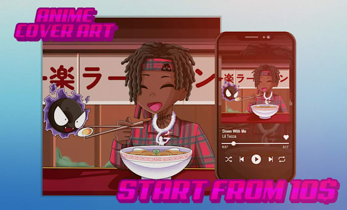 Create custom cartoon, anime or caricature album cover art for hip hop ...