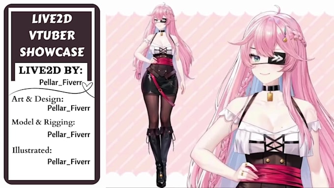 Create a professional live2d vtuber, vtube studio, 2d vtuber, live2d rigging, by Pellavtu_studio ...