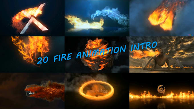 Create 20 fire logo animation videos intro in 24 hours by ...