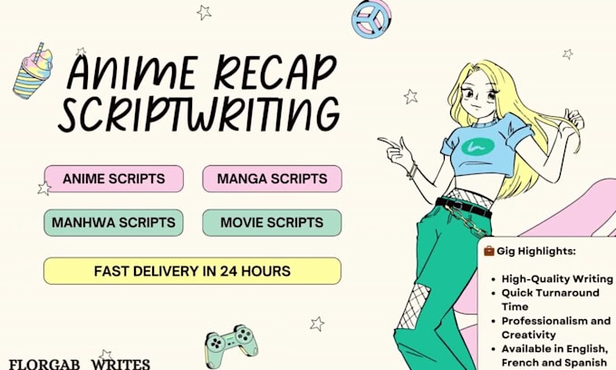 Write anime recap script, manga recap, manhwa recap, movie summary ...