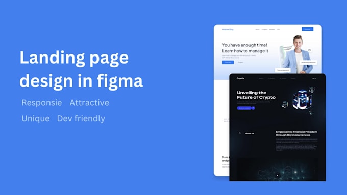 Design a responsive and converting landing page in figma by Artem_anisimov | Fiverr