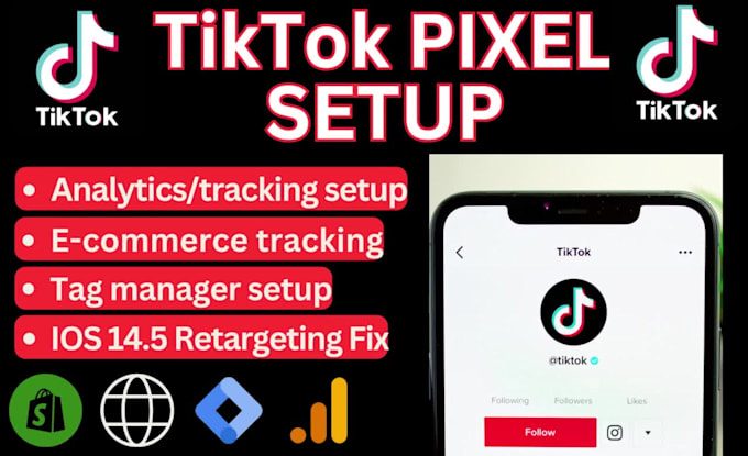 Setup tiktok pixel tik tok event api with google tag manager by Sharifdilruba | Fiverr