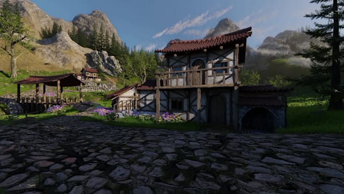 3d game environment, vrchat world, landscape, map, terrain on unreal engine by Geeorgge | Fiverr