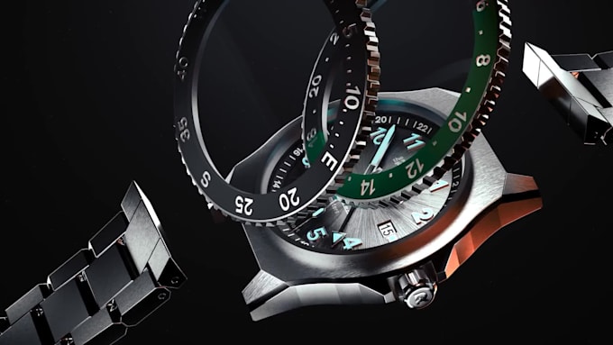 Do cgi 3d watch animation 3d wristwatch 3d watch design 3d industrial ...