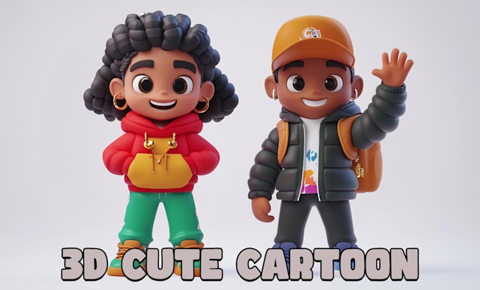 Design 3d cute character modeling with cartoon style for game, toys and ...